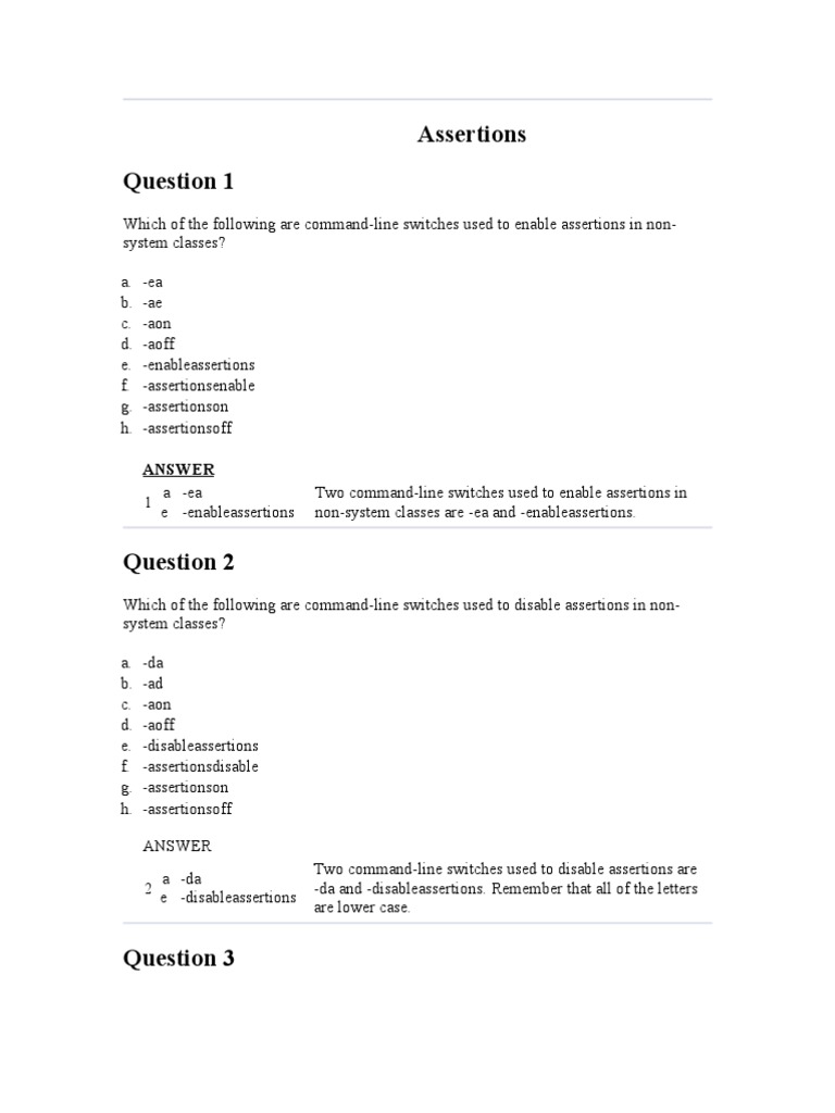 Assertions Question 1 | PDF | Control Flow | Parameter (Computer Programming)