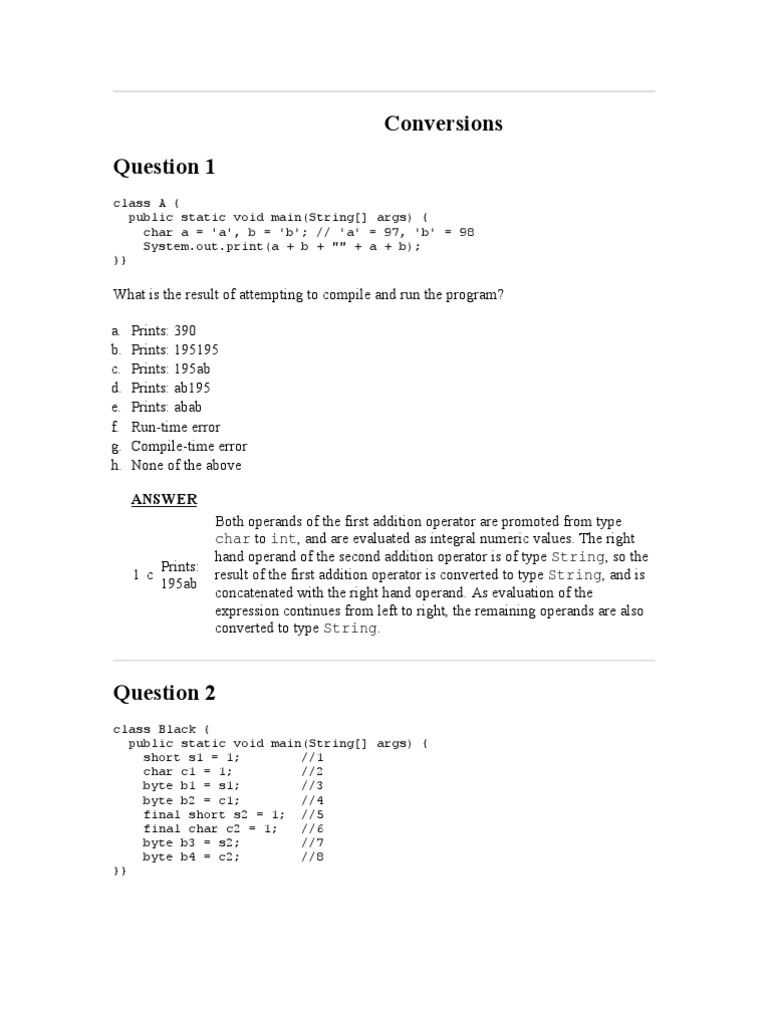 Conversions Question 1 | PDF | Class (Computer Programming) | Array ...
