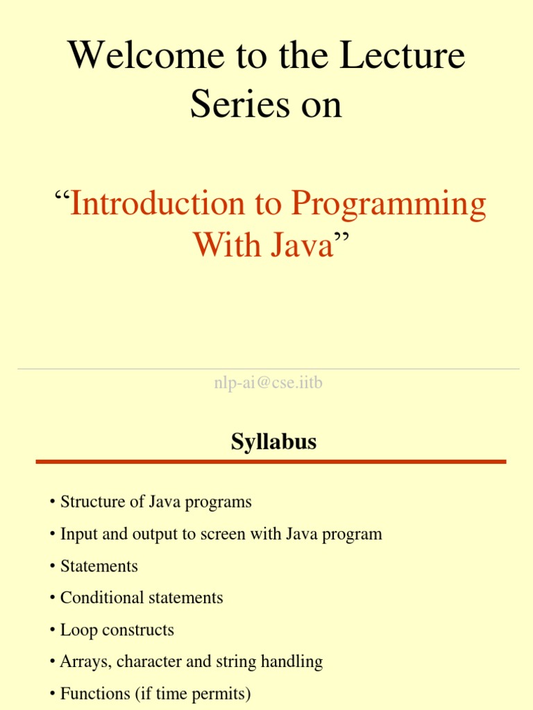 Java Lect 01 Pdf Java Programming Language Computer Program 0463