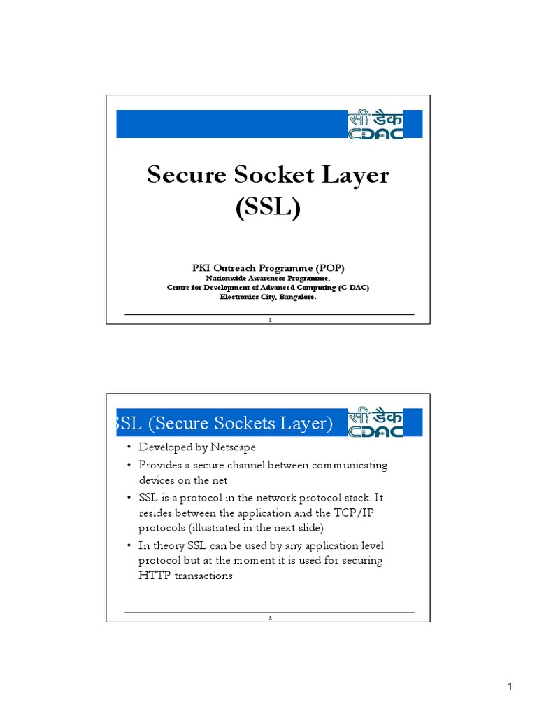 SSL (Secure Sockets Layer) | PDF | Transport Layer Security | Public Key Cryptography