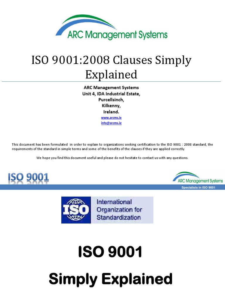 ISO 9001 Clauses Simply Explained Rev.1 | PDF | Iso 9000 | Audit