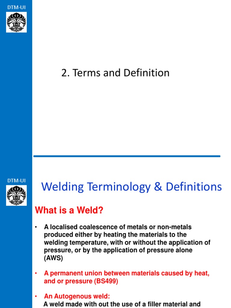 TL-Terms and Definition | PDF | Welding | Construction