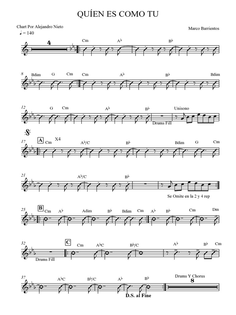 QUÍEN ES COMO TU Chart PDF | PDF