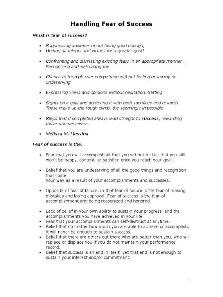 Handling Fear of Success | PDF | Motivation | Motivational
