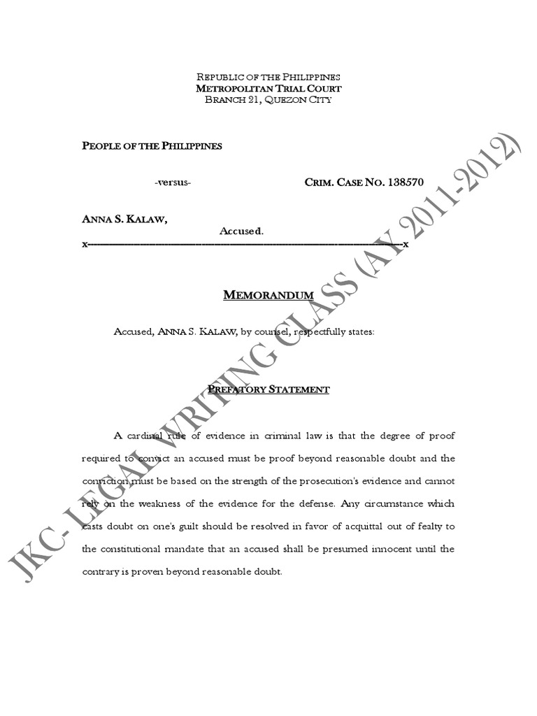 Legal Writing-Sample Memorandum | PDF | Perjury | Evidence