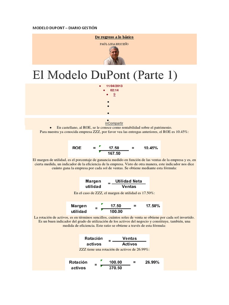 Modelo Dupont | PDF | Apalancamiento (Finanzas) | Rentabilidad sobre recursos propios