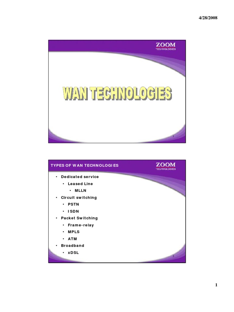 Types of Wan Technologies | PDF | Routing | Computer Network