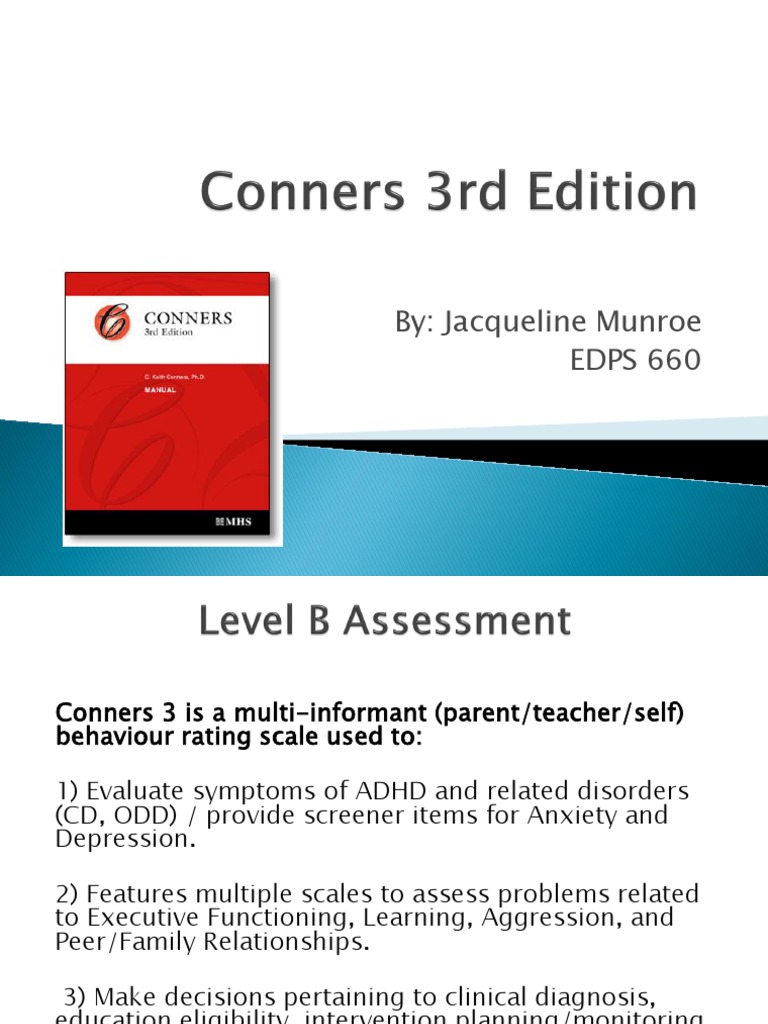 Conners 3rd Edition | PDF | Attention Deficit Hyperactivity Disorder ...