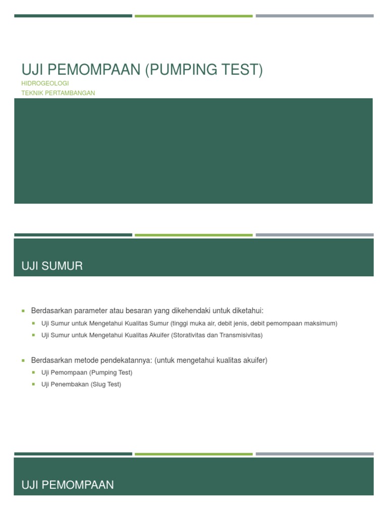Uji Pemompaan (Pumping Test) | PDF