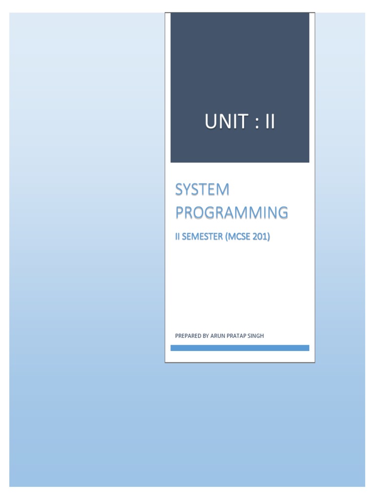 System Programming Unit-2 by Arun Pratap Singh | Download Free PDF | Parsing | Compiler