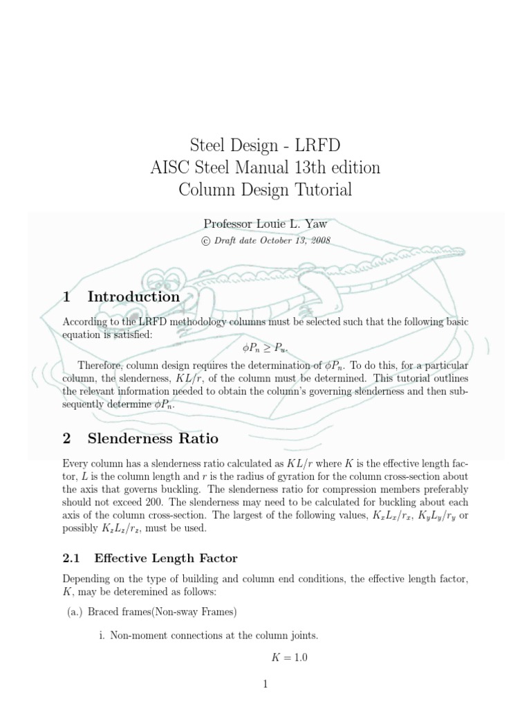 AISC LRFD Column Design | PDF | Buckling | Column