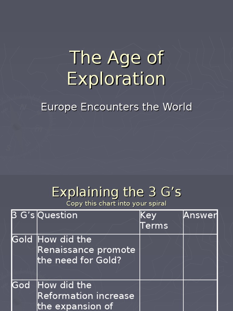 The Three G's of Exploration Explained | PDF | Age Of Discovery | Ships
