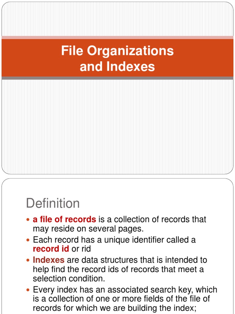 4 File & Index | PDF | Database Index | Computer Engineering