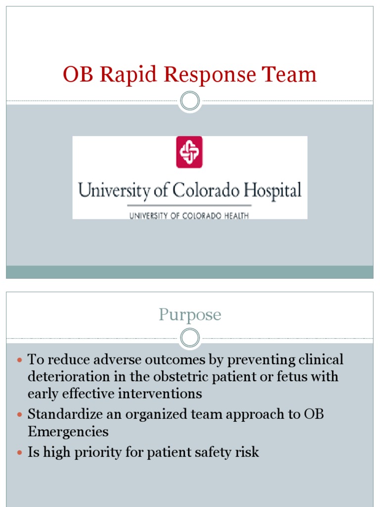OB Rapid Response Team Overview | PDF | Patient Safety | Nursing