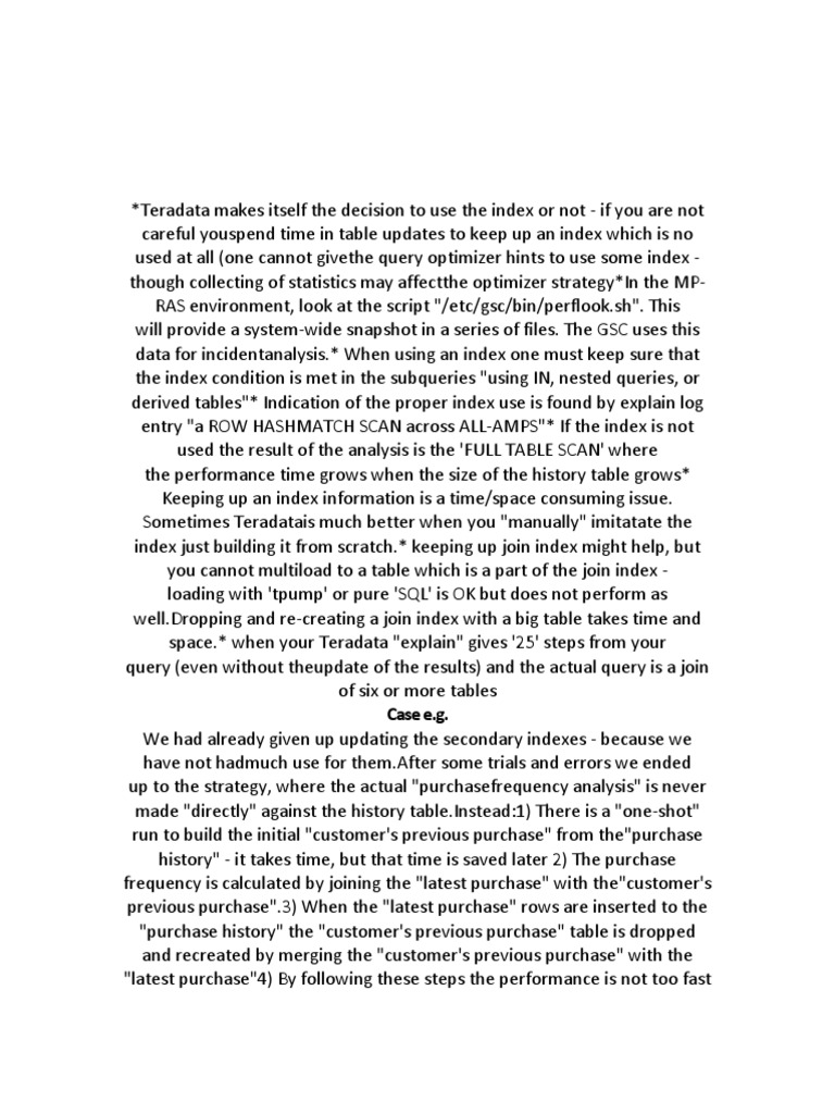 Performance Optimization Technique | PDF | Database Index | Databases