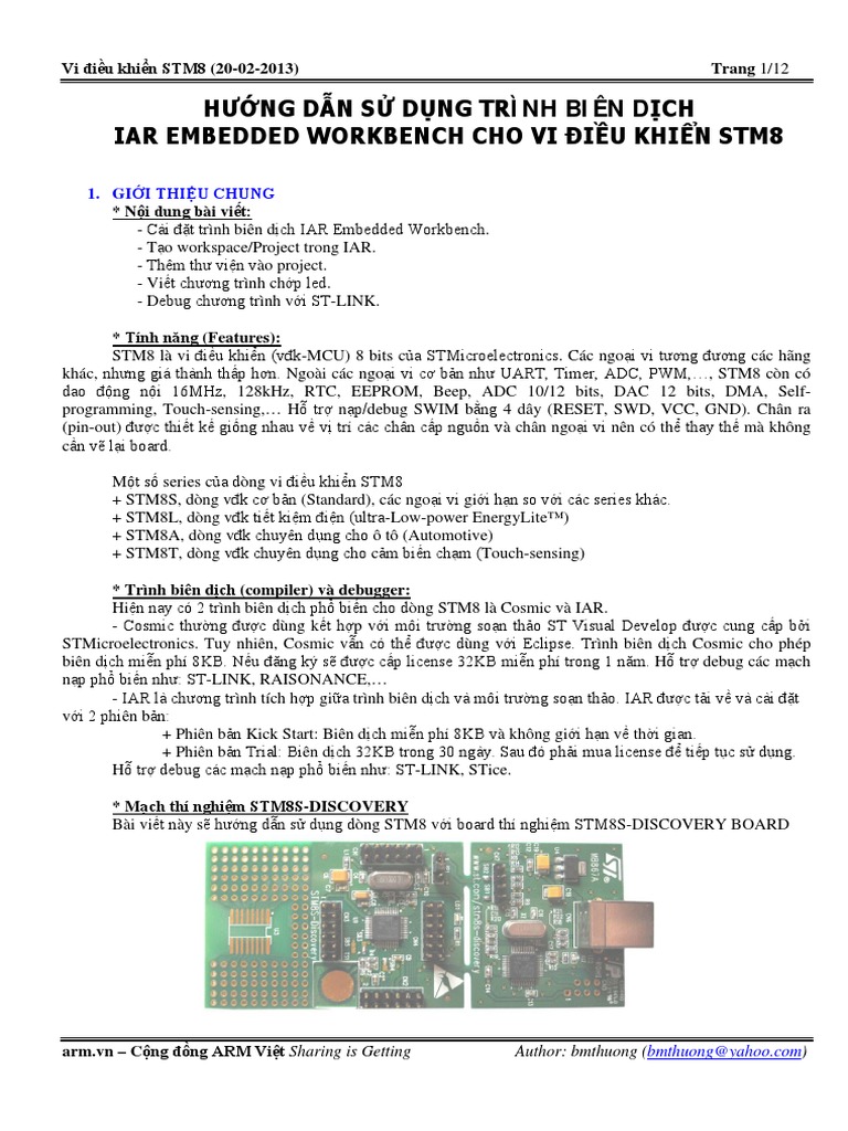(Codientu - Org) - Huong Dan Su Dung IAR Cho STM8 (20feb2013) | PDF