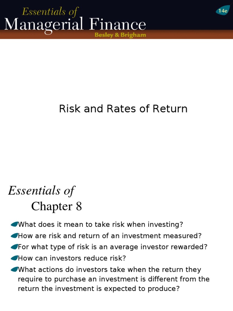 Ch08-Ppt-Risk and Rates of Return-1 | PDF | Beta (Finance) | Capital ...