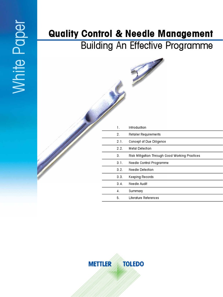 Quality Control and Needle Managment | PDF | Metal Detector | Due Diligence