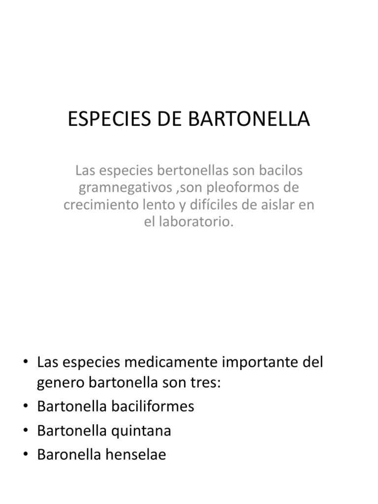 Especies de Bartonella | PDF | Especialidades Medicas | Enfermedades y ...