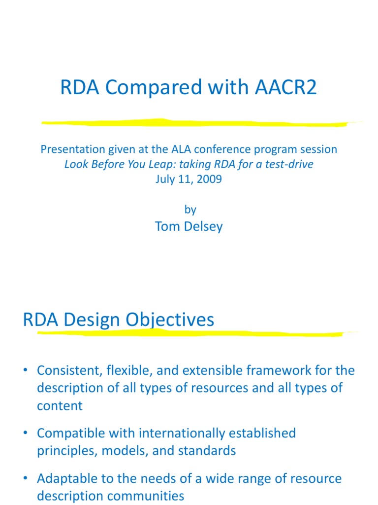 RDA Differences | PDF | Information Science | Library And Museum