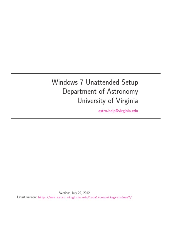 Windows 7 Unattended | PDF | Installation (Computer Programs) | Windows 7