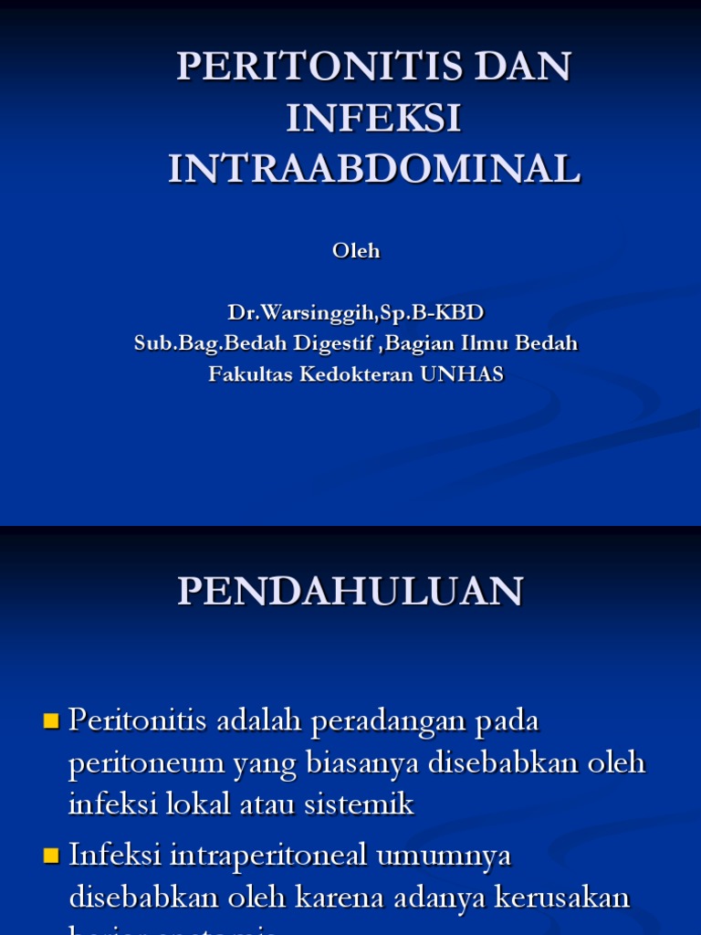 Peritonitis Power Point 1 | PDF | Pengembangan Diri | Sains & Matematika