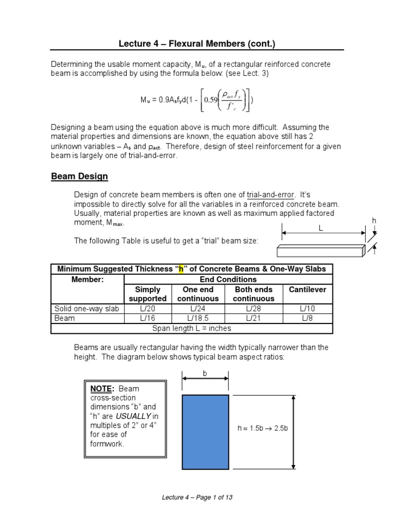Flexural Member | PDF | Beam (Structure) | Concrete