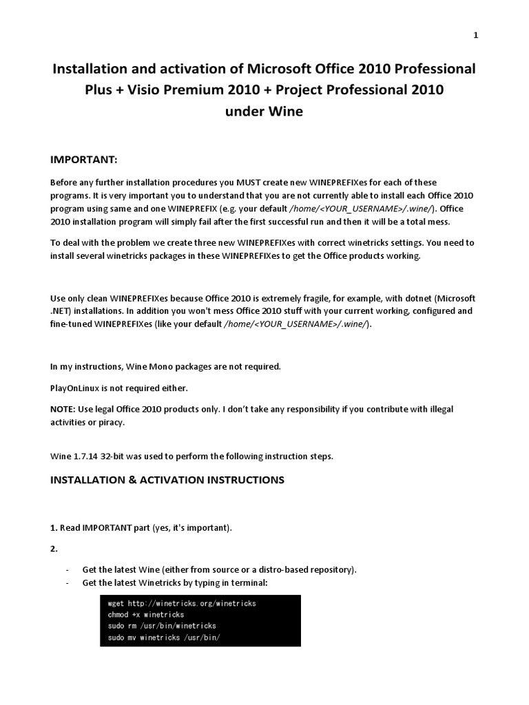 Install Office 2010 on Wine Guide | PDF | Windows Registry | Microsoft ...