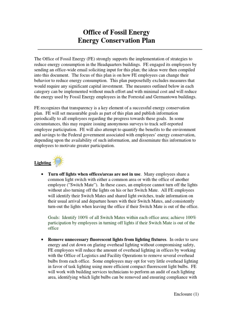 Energy Conservation Plan-FE | PDF | Energy Conservation | Lighting