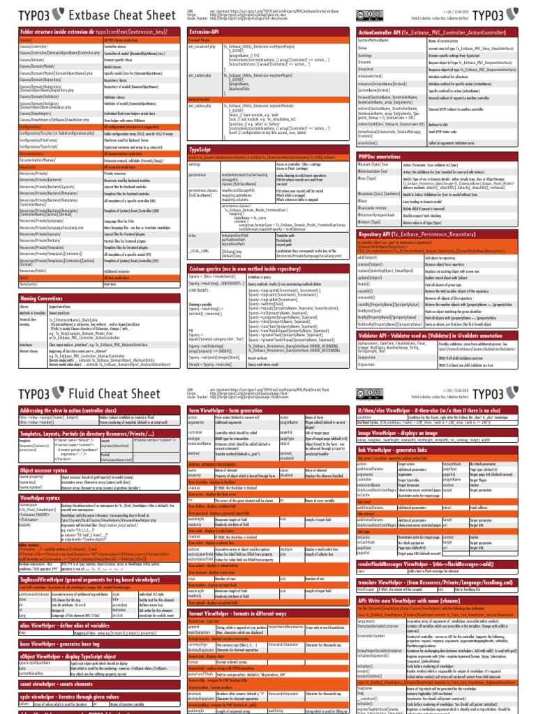 Extbase Cheat Sheet | PDF | Parameter (Computer Programming) | Uniform ... Extbase Cheat Sheet | PDF | Parameter (Computer Programming) | Uniform ...