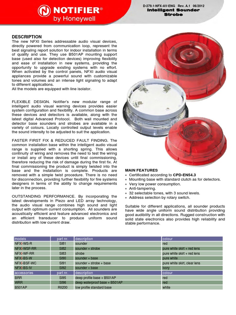 Notifier NFX Sirens | Electrical Wiring | Detector (Radio)