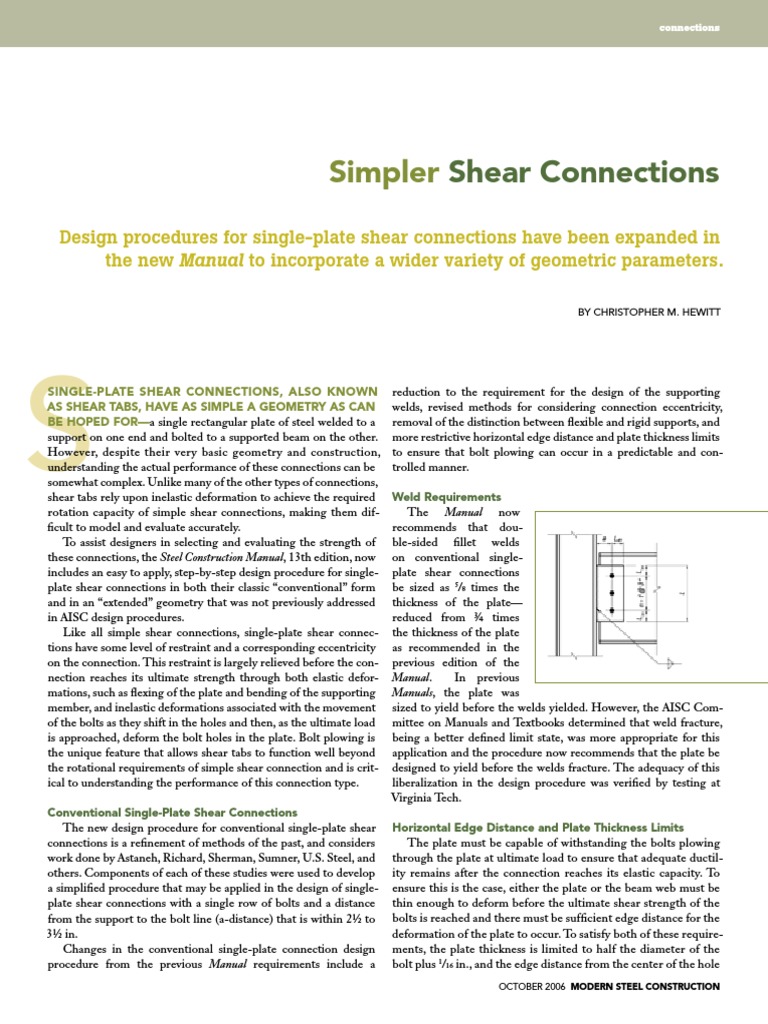Simple Shear Connections | PDF | Technology & Engineering