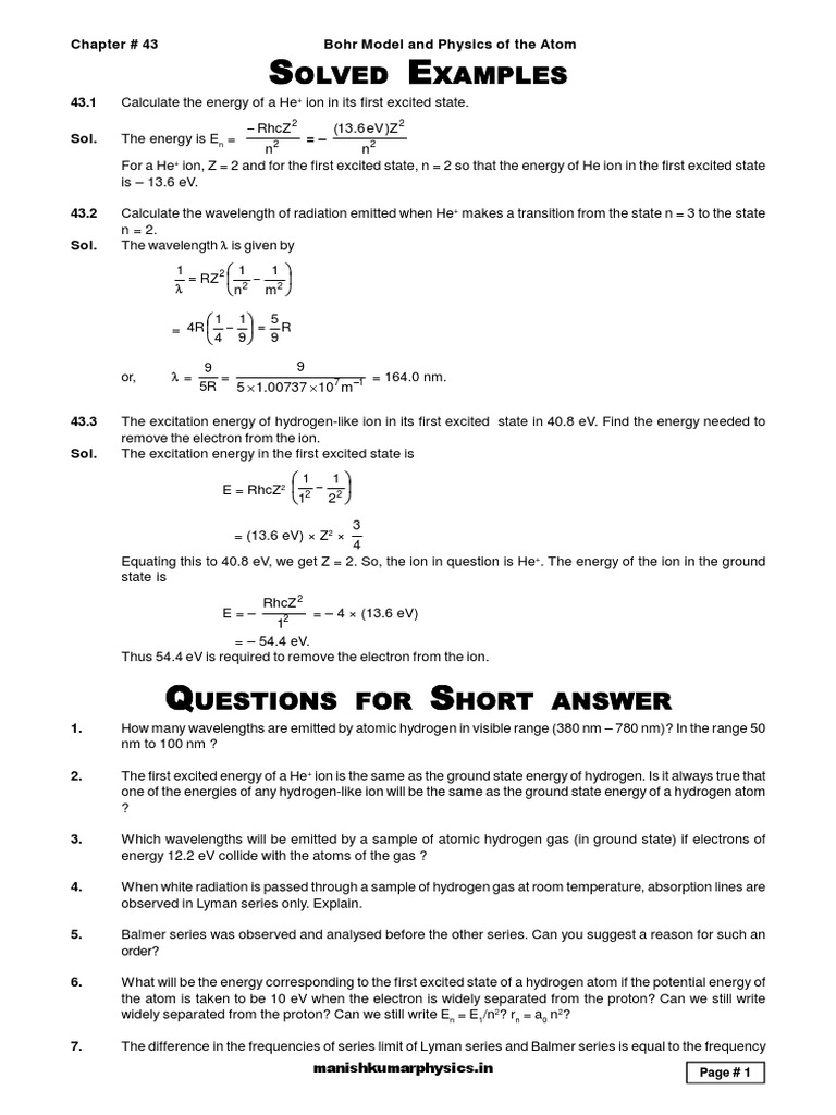 Bohr Model | PDF | Atoms | Molecular Physics