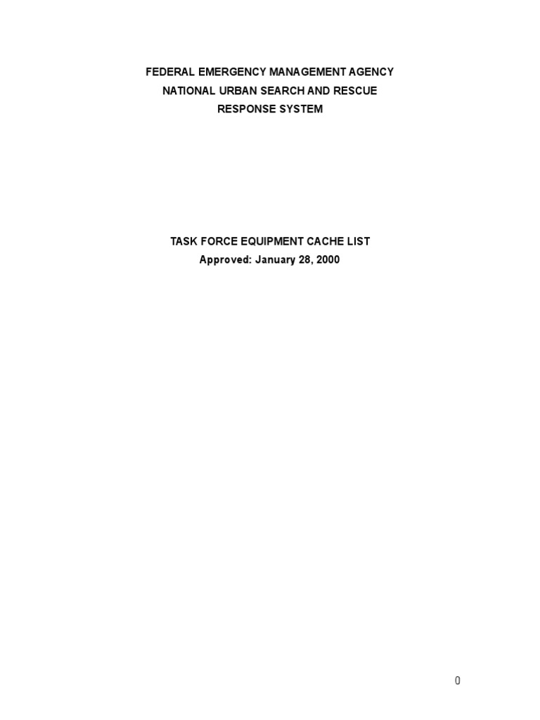 Us & R Task Force - Fema | PDF | Drill | Logistics