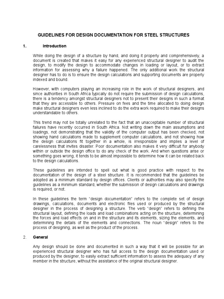Steel Structure Design Documentation Guidelines | PDF | Technology ...
