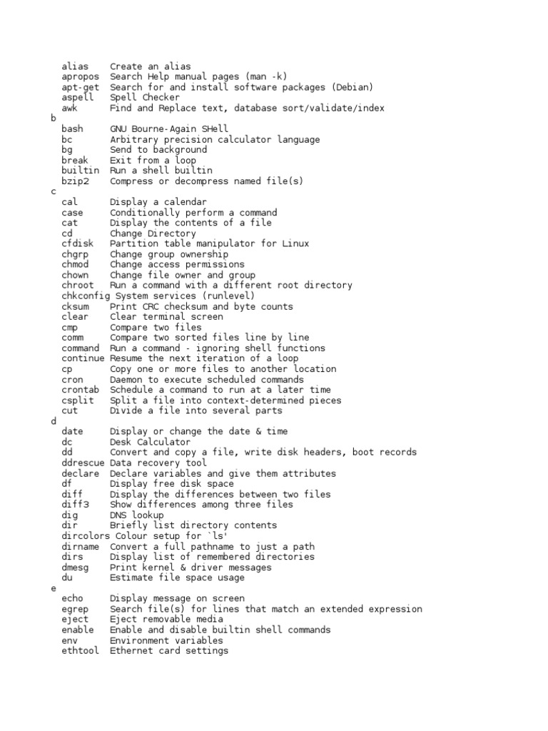 Bash Commands | PDF | Computer File | Unix Software Bash Commands | PDF | Computer File | Unix Software
