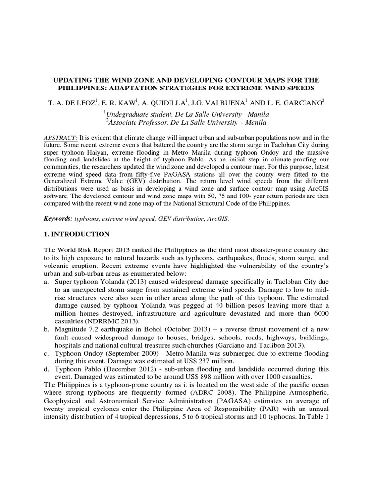 Updated Wind Zone Maps for Philippines | PDF | Tropical Cyclones ...