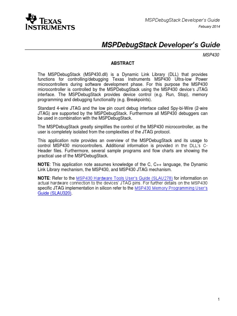 MSP430 DLL Developer's Guide | PDF | Library (Computing) | Device Driver