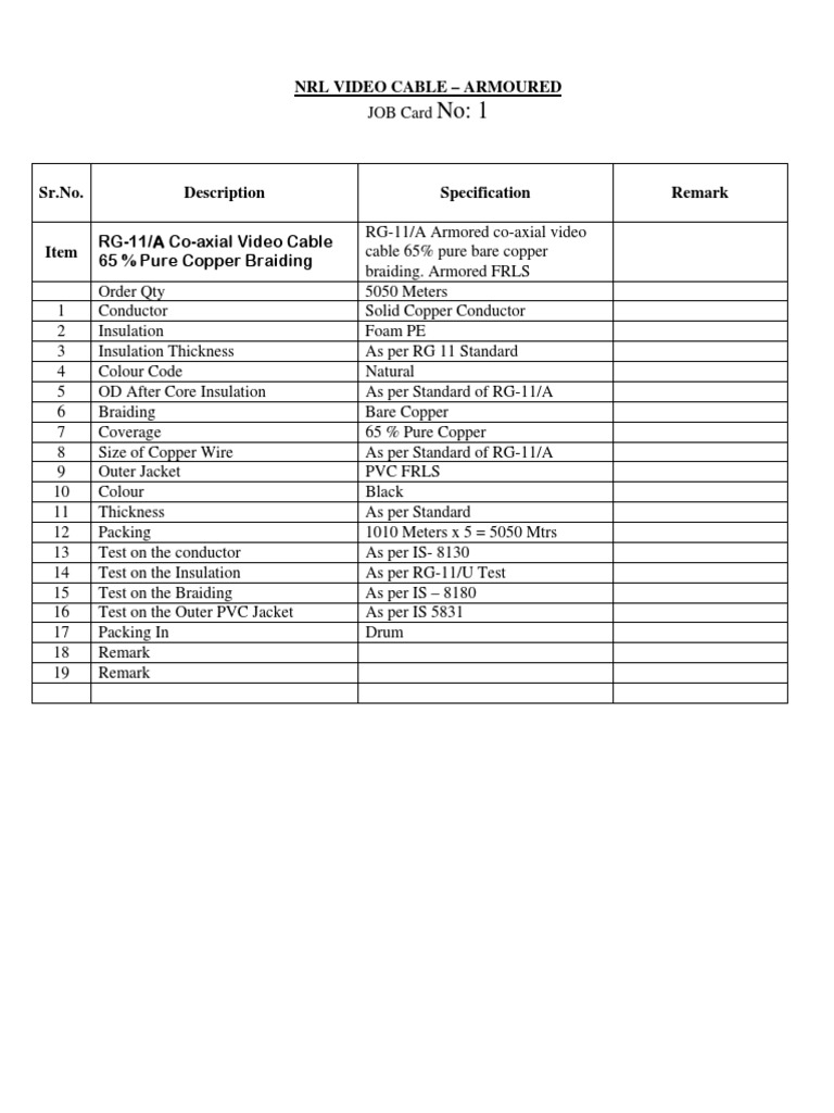 Cable Spec PDF | PDF | Cable | Electrical Conductor
