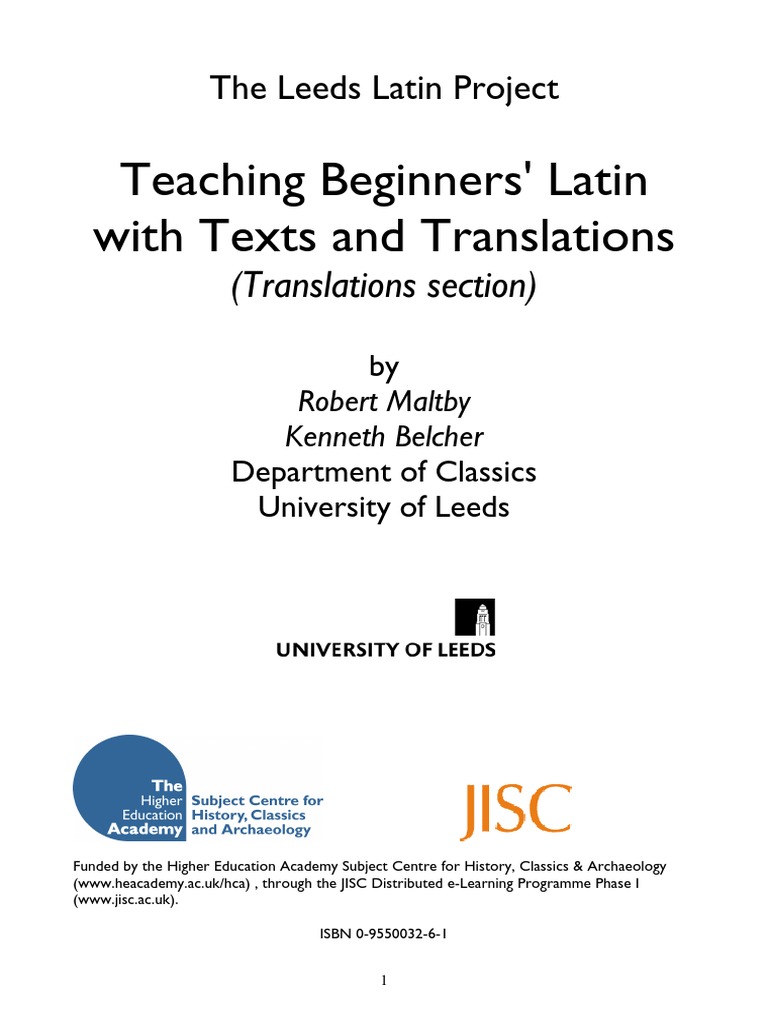 Teaching Beginners Latin With Text and Translations 3-Translations ...