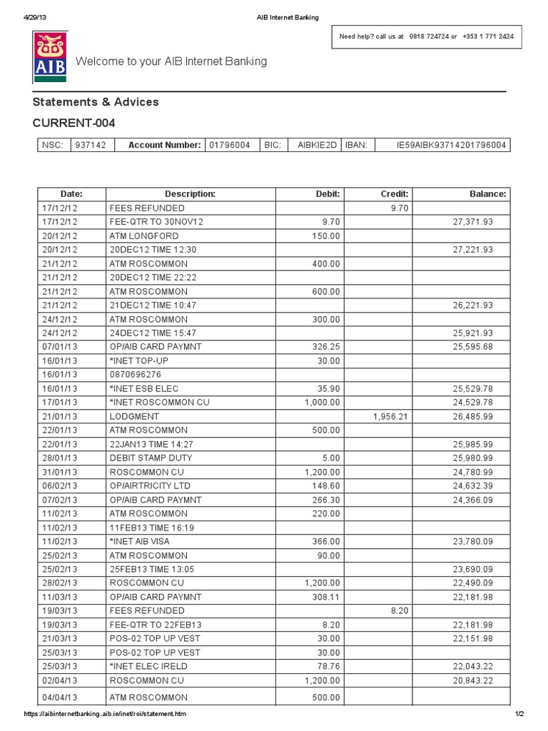 AIB Internet Banking | PDF | Debit Card | Corporate Law