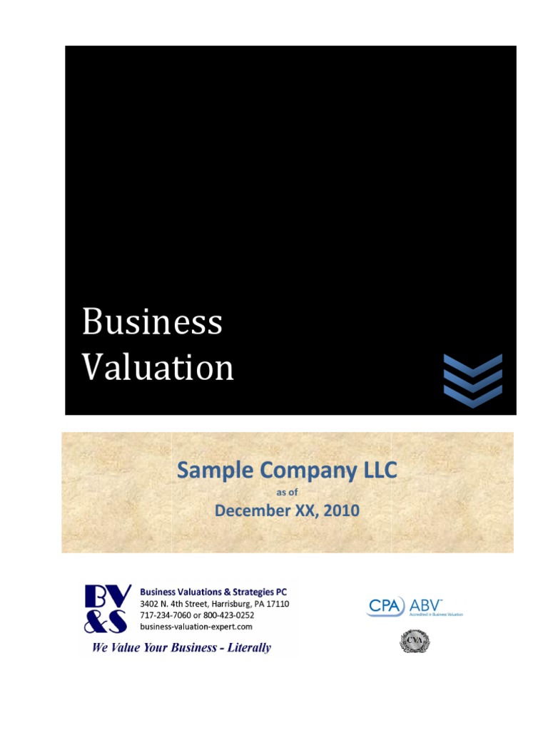 Sample BV Report | PDF | Valuation (Finance) | Market Liquidity