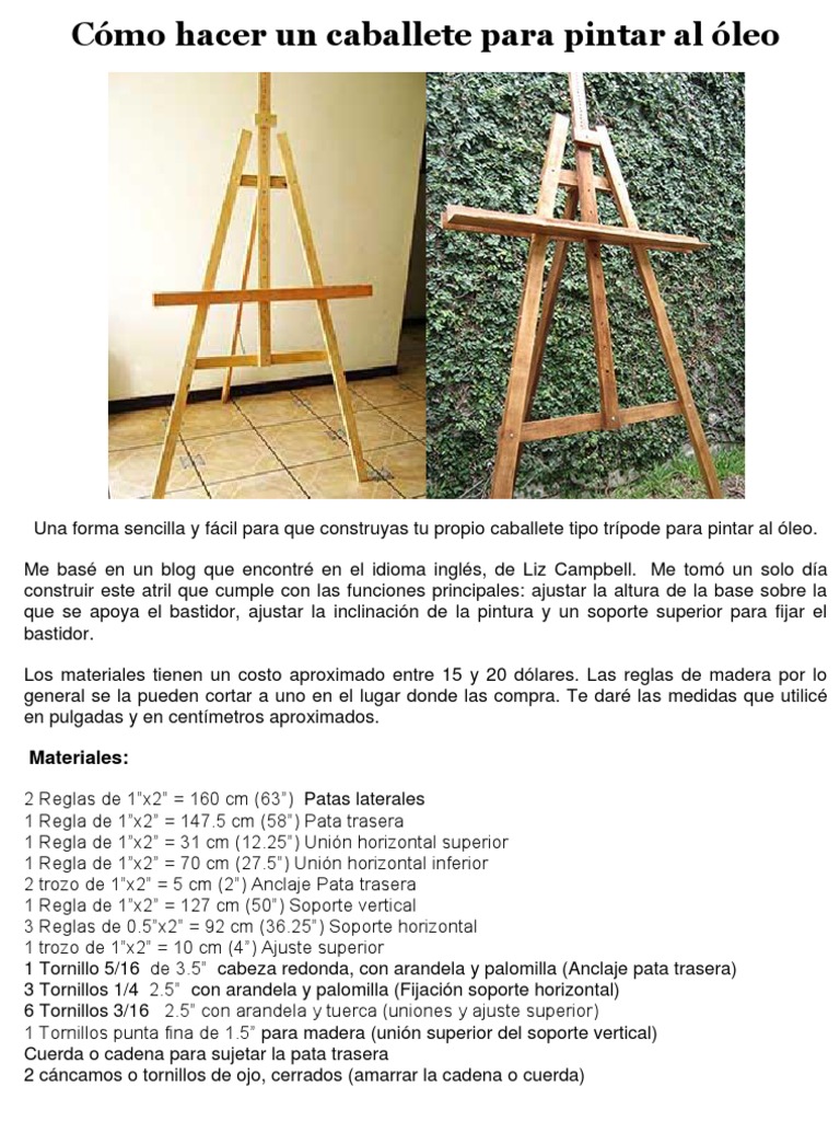 Cómo Hacer Un Caballete | PDF | Tornillo | Herramientas