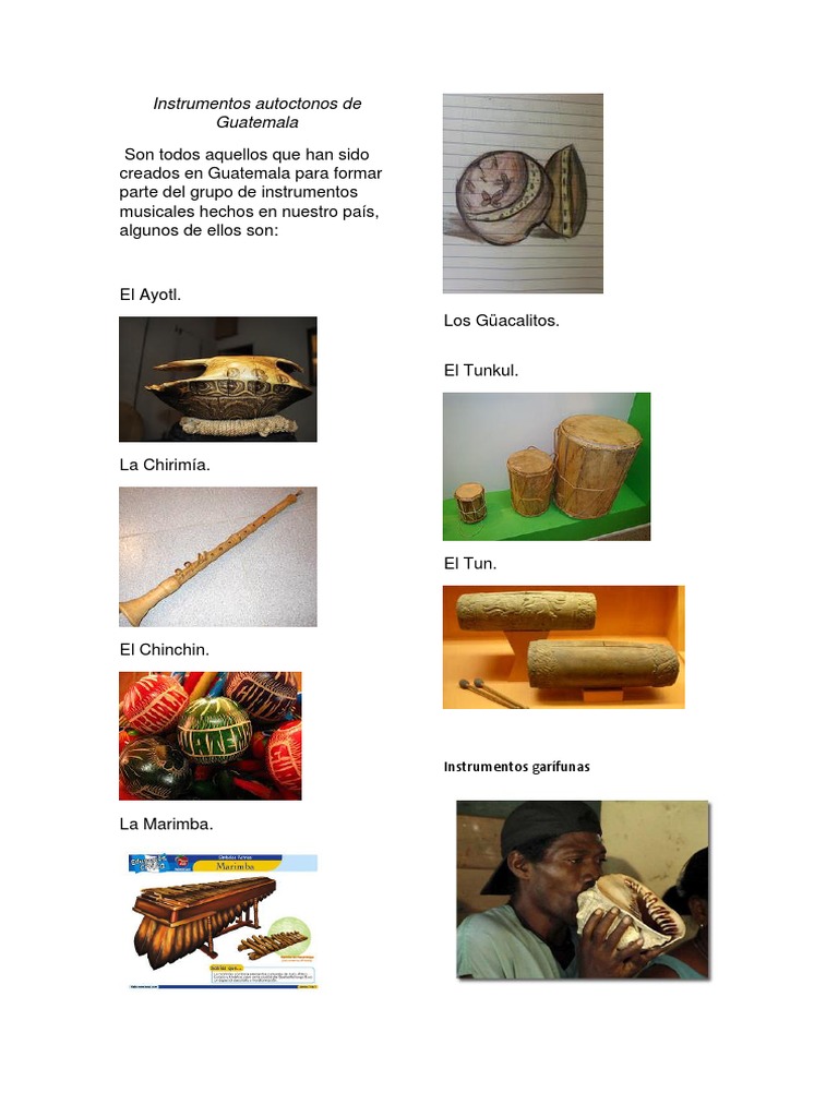 Instrumentos Mayas, Xincas, Garifuna y Ladinos y Danzas de Las Culturas ...