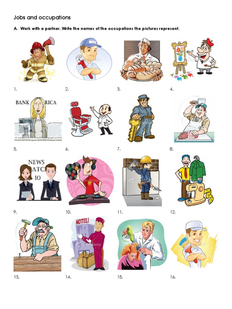 Occupations and Job Vocabulary Activities | PDF | Language Arts ...