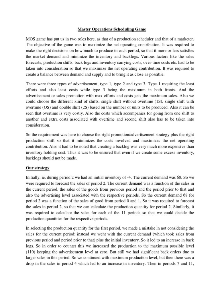 MOS Game | PDF | Inventory | Microeconomics