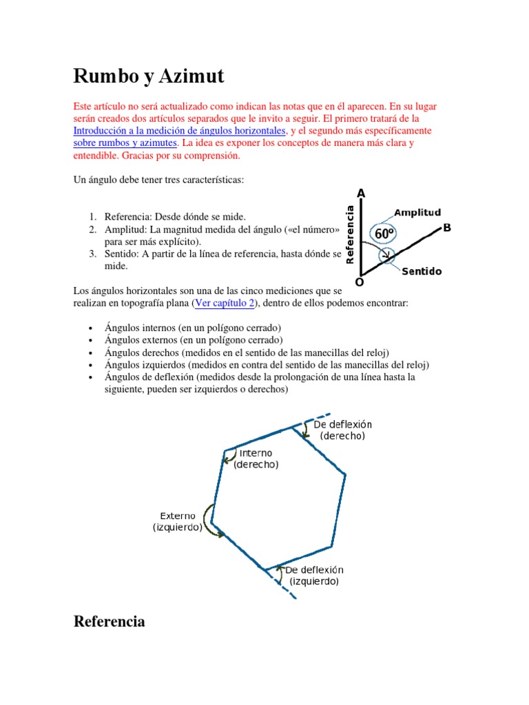 Rumbo y Azimut | PDF | Azimut | Campo magnético de la tierra