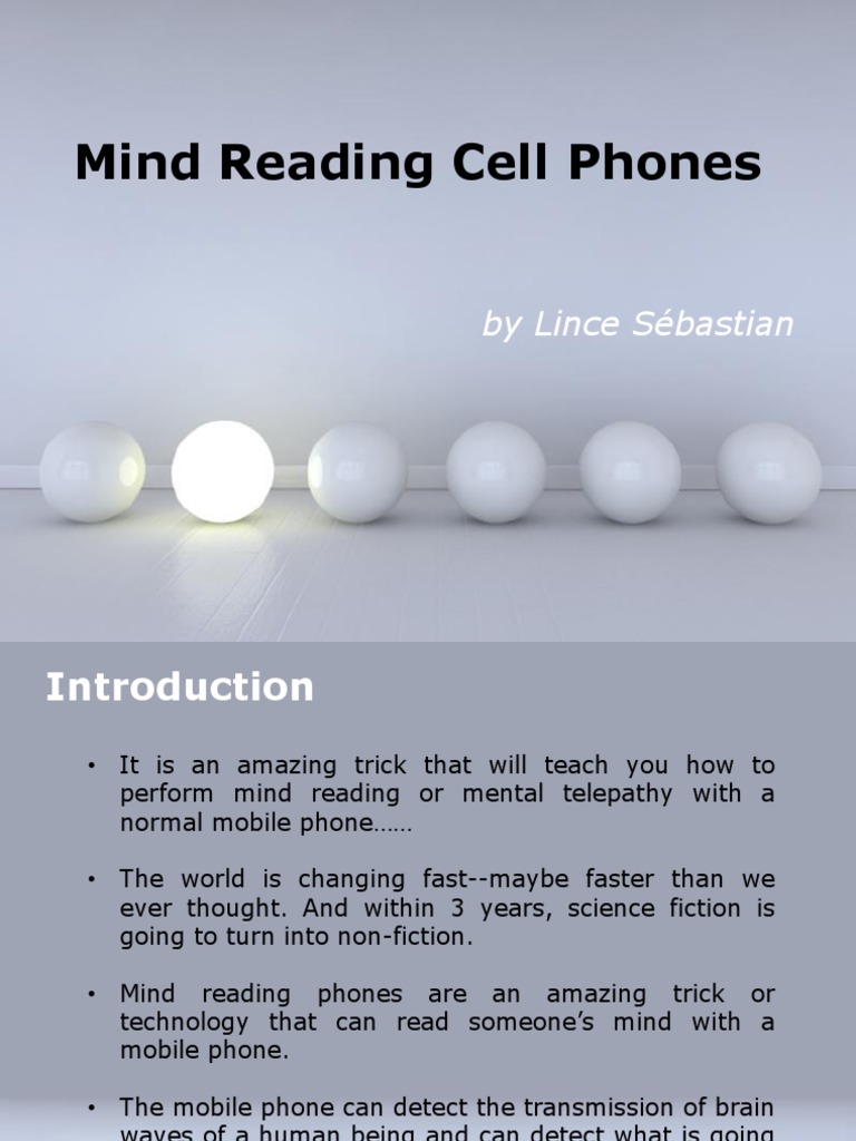 Mind Reading Cell Phones | PDF | Electroencephalography | Brain