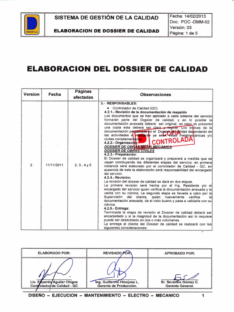 Elaboración de Dossier de Calidad | Calidad (comercial) | Soldadura