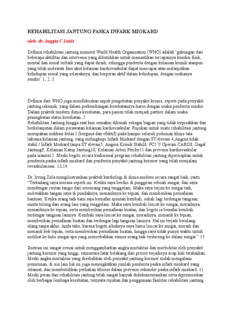Rehabilitasi Jantung Paska Infark Miokard | PDF
